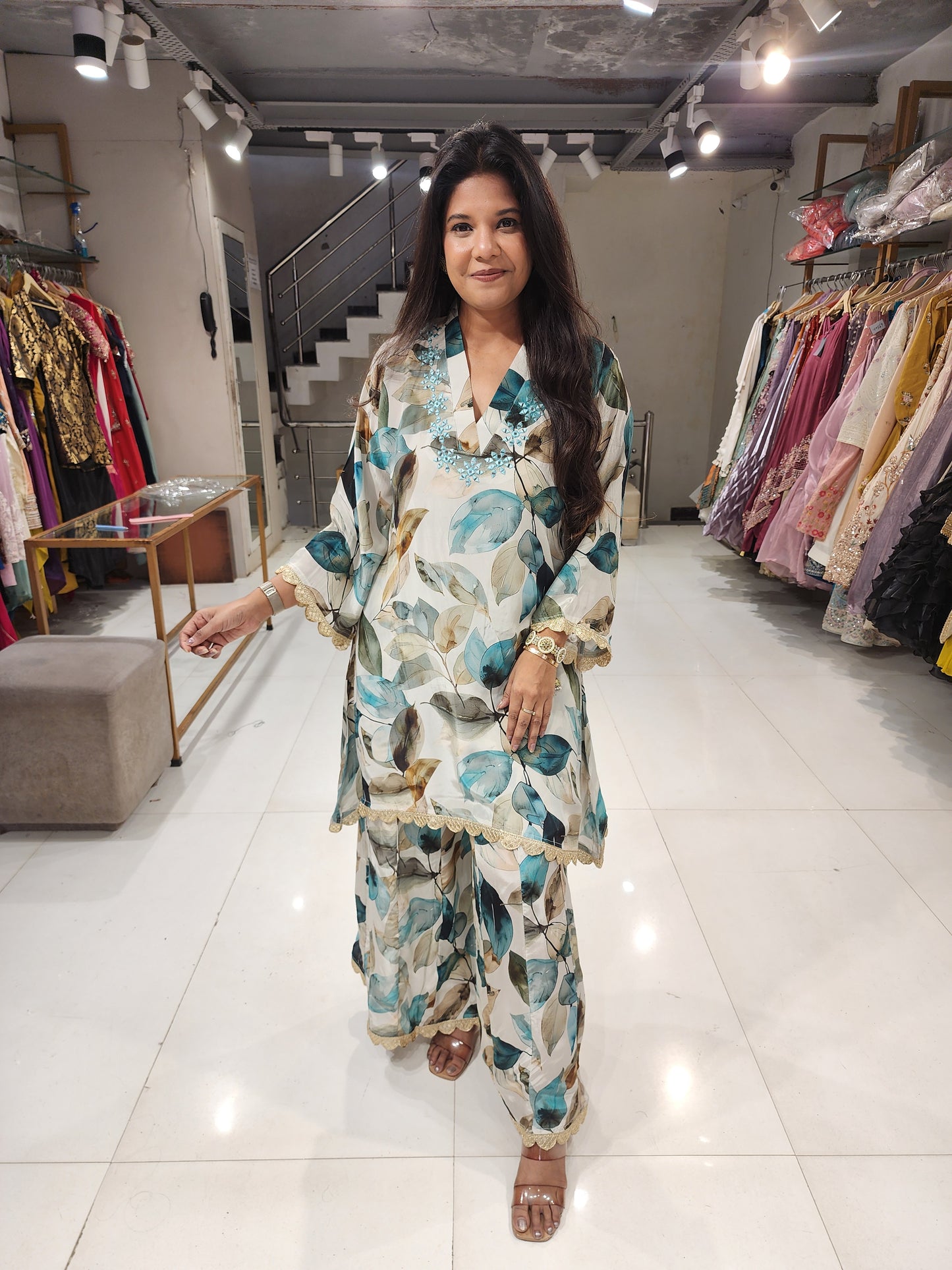 A line high low crepe co-ord set – MODERNSAHIBA