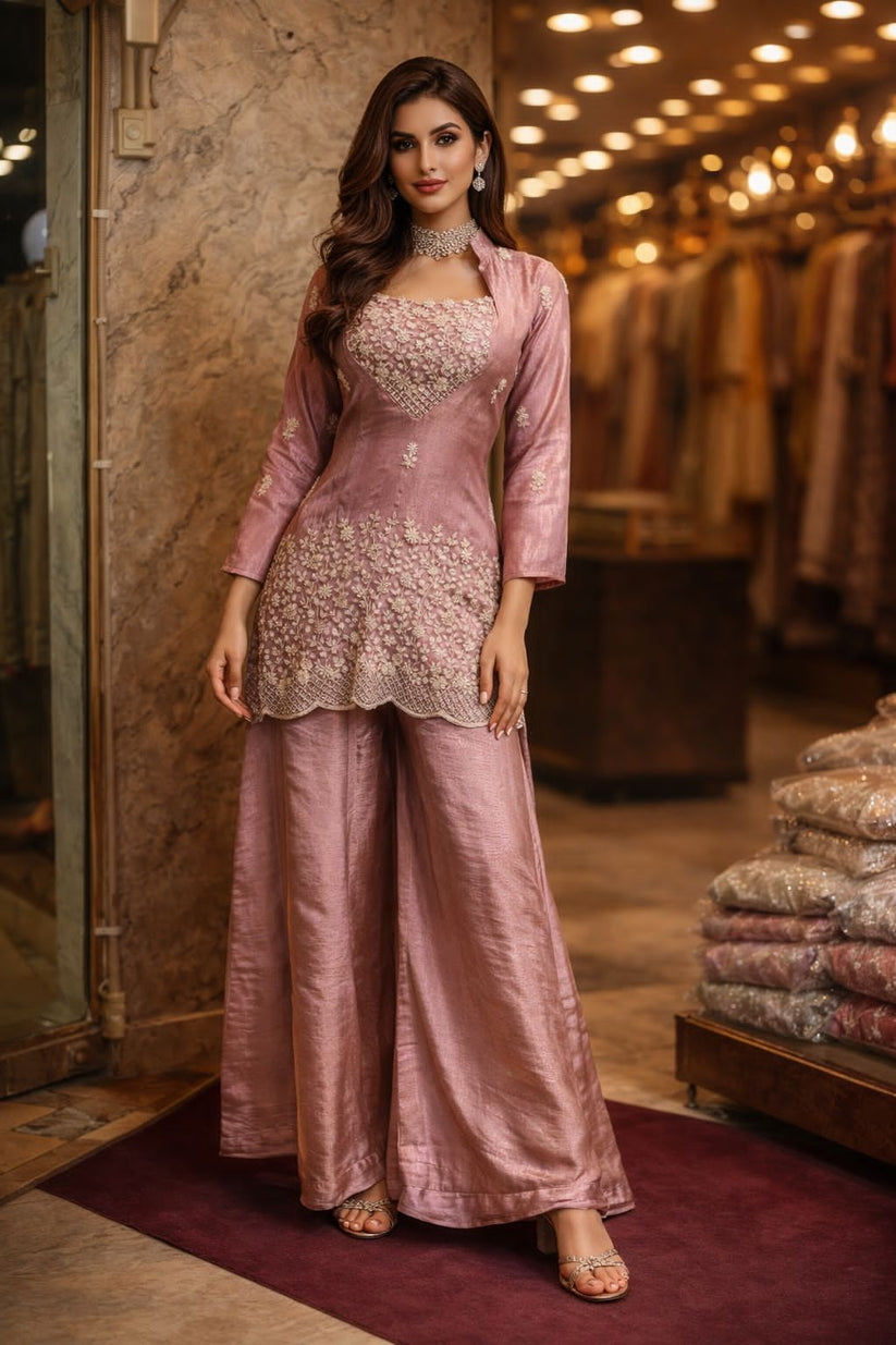 Onion pink bustier indowestern dress – MODERNSAHIBA